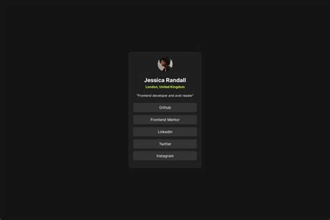 Frontend Mentor Social Links Profile Flexbox Coding Challenge Solution