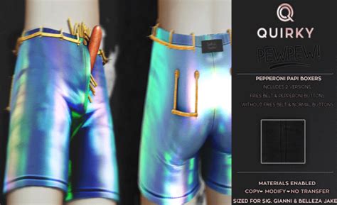 Second Life Marketplace Quirky And Pewpew Pepperoni Papi Boxers Black