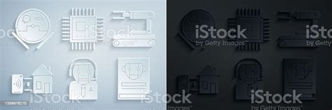 마이크로 회로 Cpu와 진공 청소기 아이콘프로세서 로봇 스마트 홈 사용자 설명서 프로세서를 설정합니다 벡터 로봇에 대한 스톡