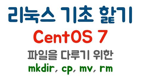 리눅스 기초 3 파일을 다루는 기본 명령어mkdir Cp Mv Rm타임라인 추가 Youtube