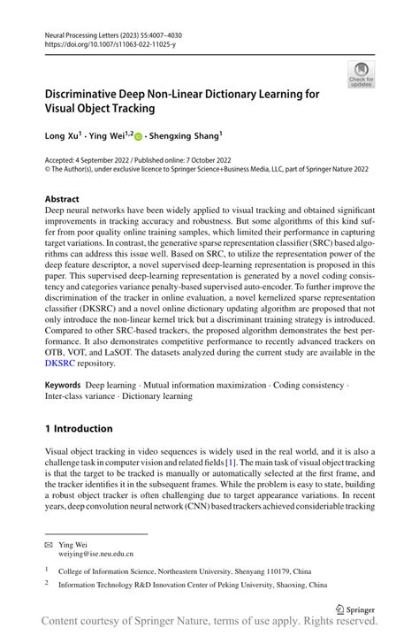 Discriminative Deep Non Linear Dictionary Learning For Visual Object