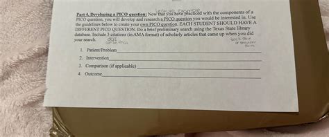 Solved Part 4 Developing A PICO Question Now That You Chegg Com