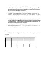 Designing And Testing A Full Adder Circuit Lab Report Course Hero