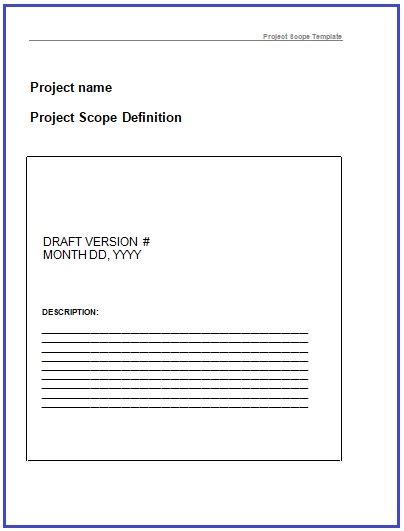 Project Scope Templates 10 Free Printable Word PDF Formats