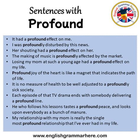 Sentences With Profound Profound In A Sentence In English Sentences For Profound English