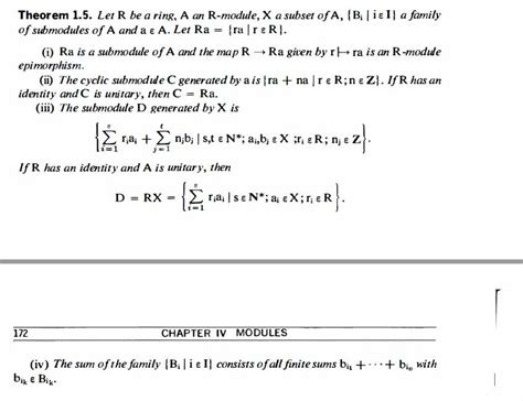 solved theorem 1 5 let r be a ring a an r module x a