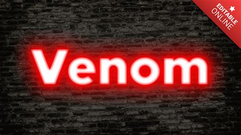 Venom Glow Red Text Effect Generator