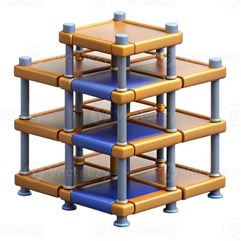 3d Render Of Abstract Cube Structure 53920871 Png