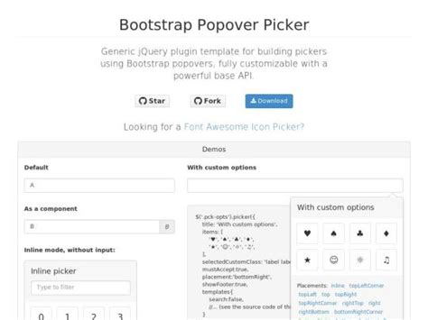 bootstrapТема — bootstrap popover picker