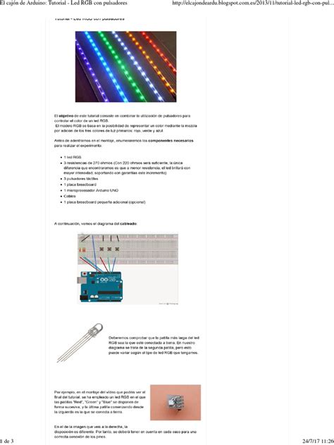 El Cajón De Arduino Tutorial Led Rgb Con Pulsadores Pdf