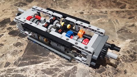 Lego Moc Sequential 8 Speed Transmission Tunnel With Rotary Catches And 8 To 1 Gearblock By
