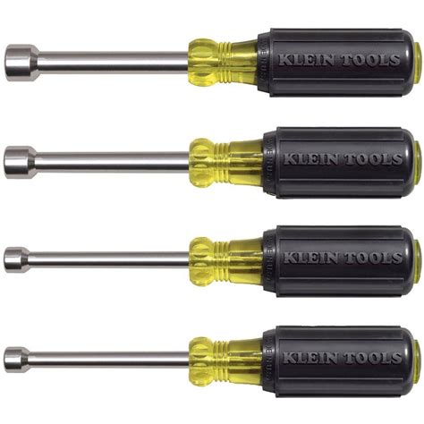 Klein Tools 4 Piece Nut Driver Set Cushion Grip Handles 633 The Home