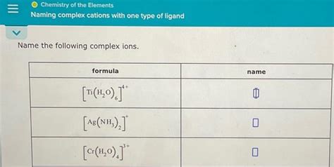 Solved Name The Following Complex Ions