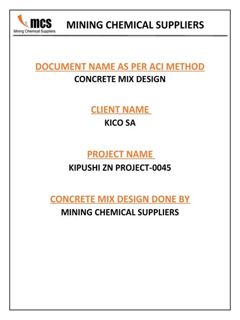 Concrete Mix Design C30 Aci Method Pdf Concrete Building Engineering