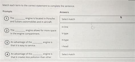 match each term to the correct statement to complete the sentence