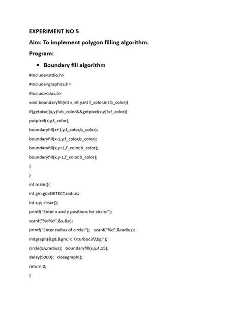 to implement polygon filling algorithm pdf