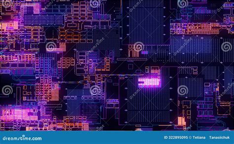 printed circuit board visualization of advanced technology concept pcb processor microchip