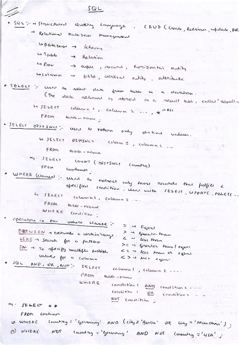 SQL Notes 1 Sql Data Structures Studocu
