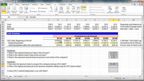 Simple Lbo Model Template Financial Modeling Quick Lesson Simple Lbo Model 3 Of 3 Williamson