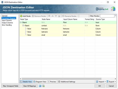 Proper Output Handling With Kingswaysoft Json Destination Component