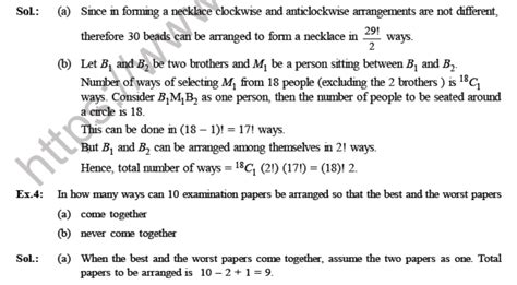 Cbse Class 11 Permutation And Combinations Worksheet F