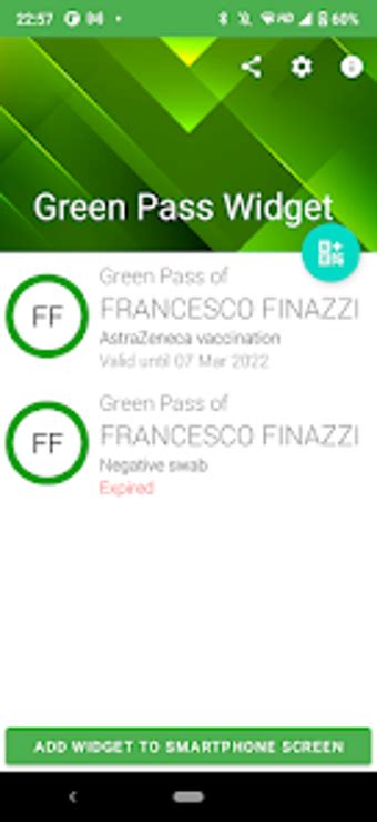 Green Pass Widget For Android Download