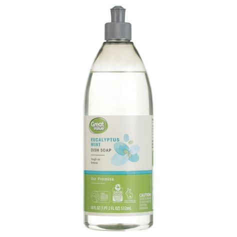 Great Value Liquid Dish Soap Eucalyptus Mint Scent 18 Fl Oz