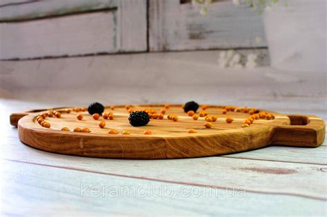 Деревяна таця D 40 см продаж ціна у Києві Підноси від Інтернет магазин глиняного посуду в