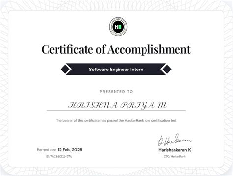 Hackerrank Krishna Priya M