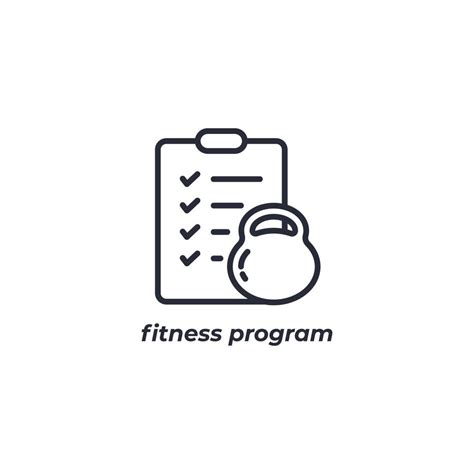 Fitness Program Line Icon Linear Style Sign For Mobile Concept And Web