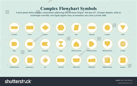 Flat Style Complex Flowchart Symbols Royalty Free Stock Vector