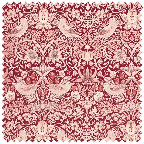 Tissu Strawberry Thief Jacquard Rouge Clarke And Clarke