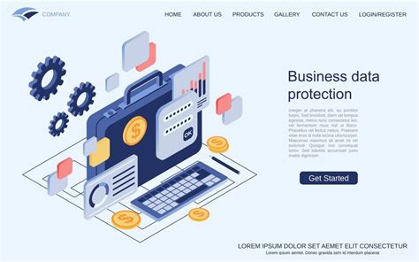 Premium Vector Business Data Protection Information Security Data Privacy Flat 3d Isometric