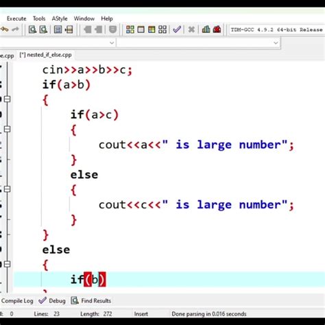 Find Large Number Between Three Numbers Program By Using Nested If Else Of C Programcoding