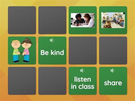 Classroom Rules Matching Pairs