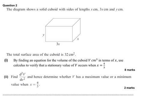 Solved Question 2 The Diagram Shows A Solid Cuboid With Sides Of Lengths Xcm 3xcm And Ycm The