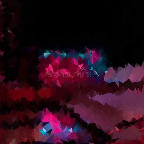 Vector Irregular Polygon Square Background Triangle Low Poly Pattern Color Red Hot Pink Blue