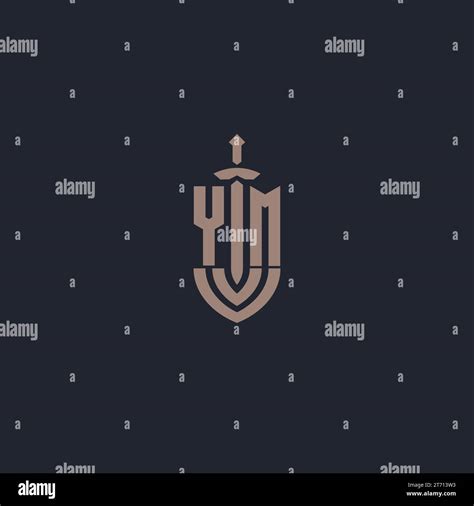 Ym Logo Monogram With Sword And Shield Style Design Template Vector Stock Vector Image And Art Alamy