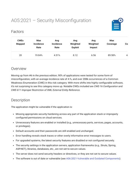 a05 security misconfiguration owasp top 10 2021 pdf