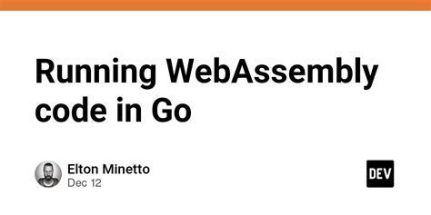 Running Webassembly Code In Go Dev Community