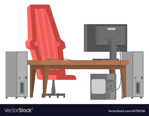 Fancy Computer Desk For Gamer Cybersport Player Vector Image
