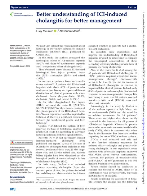 Pdf Better Understanding Of Ici Induced Cholangitis For Better Management