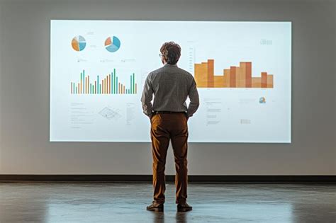 Businessman Analyzing Data On A Large Screen Premium Ai Generated Image