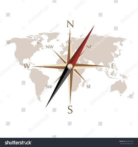 Map Compass Vector Stock Vector Royalty Free 283841798 Shutterstock