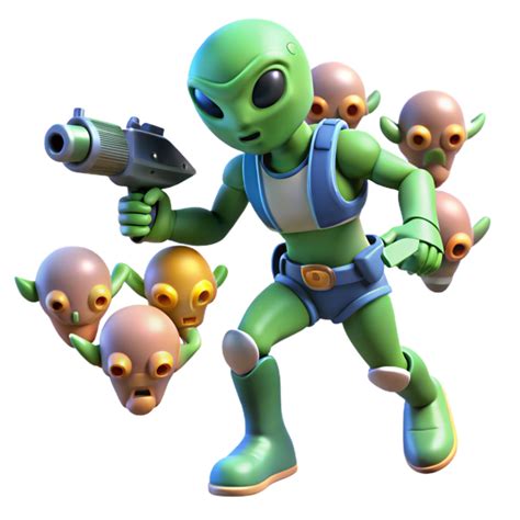 Alien Shooter Galactic Rescue A Dynamic Depiction Of A Shooter Navigating A World Of Aliens