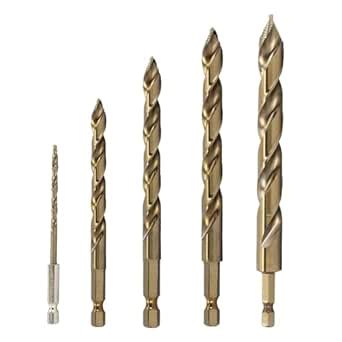 Drill America 5 Piece Cobalt Stepped Point Drill Bit Set With Quick