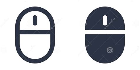 computer mouse simple icons set designed in filled and stroke style