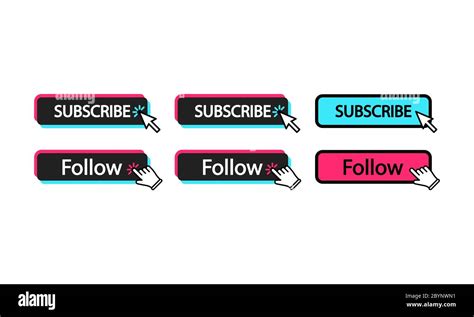 Follow Subscribe Button With Cursor Mouse Pointer Button Template