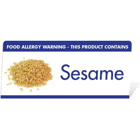 Sesame Allergy Warning Table Sign Avica Uk Ltd
