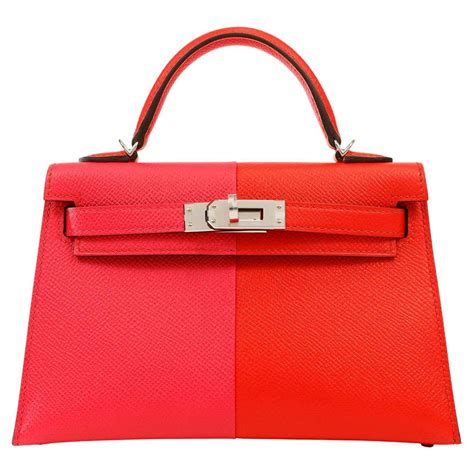 Hermès Tri Color Pink Red Epsom Mini 20 Cm Kelly At 1stdibs Hermes